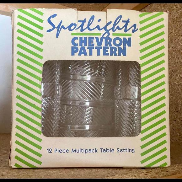 Toys | Nib Vintage Chevron Pattern 12 Piece Table Setting | Poshmark